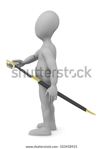 3d Render Cartoon Character Sabre Stock Illustration 103458923 ...