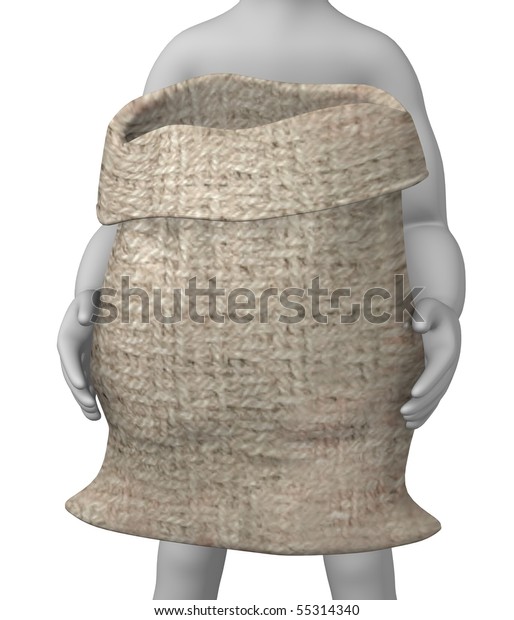 3d Render Cartoon Character Sack Stock Illustration 55314340 | Shutterstock