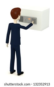 3d Render Cartoon Character Safe Stock Illustration 132352913 ...