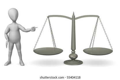 3d Render Cartoon Character Scale Stock Illustration 55404118 ...