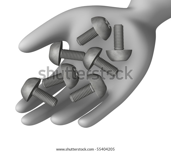 3d Render Cartoon Character Screws Stock Illustration 55404205 ...