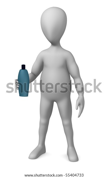 3d Render Cartoon Character Shampoo Stock Illustration 55404733 ...