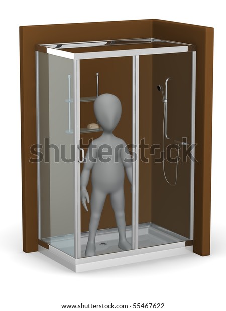 3d Render Cartoon Character Shower 스톡 일러스트 55467622 | Shutterstock