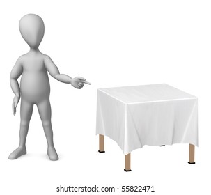 3d Render Cartoon Character Table Stock Illustration 55822471 ...