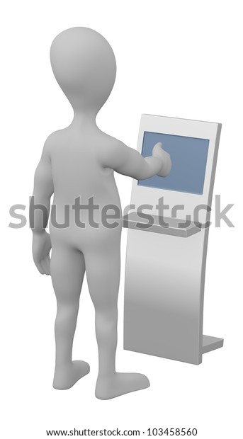 3d Render Cartoon Character Terminal Stock Illustration 103458560