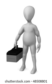 3d Render Cartoon Character Toolbox Stock Illustration 48508801 ...