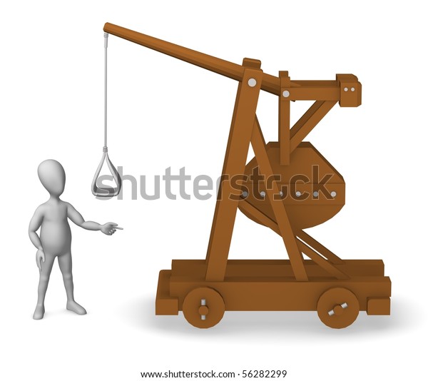 3d Render Cartoon Character Trebuchet Stock Illustration 56282299 ...