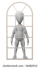3d Render Cartoon Character Window Stock Illustration 56482915 ...