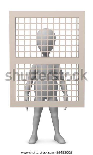 3d Render Cartoon Character Window Stock Illustration 56483005 ...
