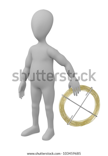 3d Render Cartoon Character Wire Cable Stock Illustration 103459685 ...