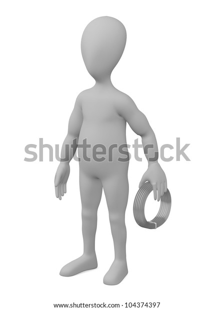 3d Render Cartoon Character Wire Cable Stock Illustration 104374397 ...