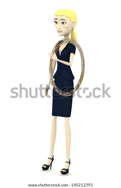 3d Render Cartoon Character Wire Stock Illustration 140212393 ...