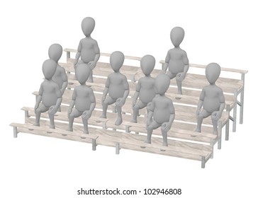 3d Cartoon Characters Sitting Circle On Stock Illustration 371621425