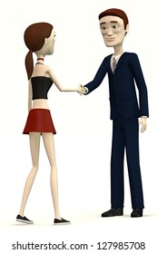3d Render Cartoon Characters Shaking Hands 스톡 일러스트 127985708 | Shutterstock