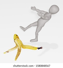 3d Render Cartoon Charcter Falling On Stock Illustration 1577664790 ...