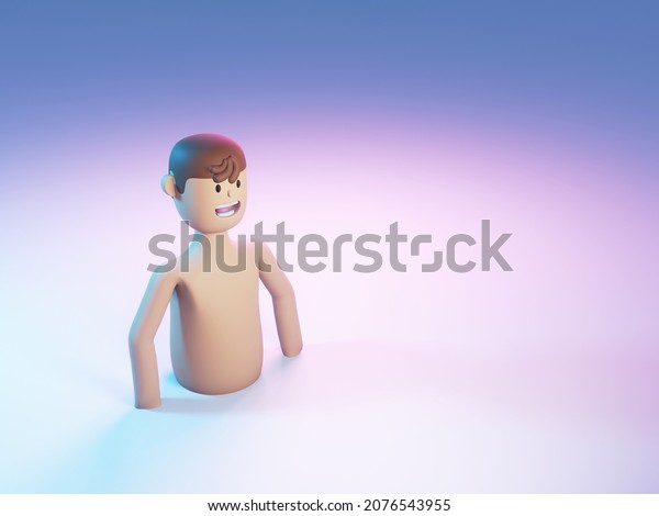 3d Render Cartoon Man Smiley Face Stock Illustration 2076543955 ...