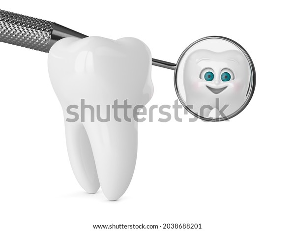 3d Render Cartoon Mr Tooth Looking Stock Illustration 2038688201 ...