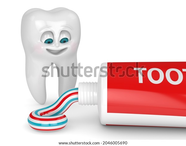3d Render Cartoon Mr Tooth Looking Stock Illustration 2046005690 ...
