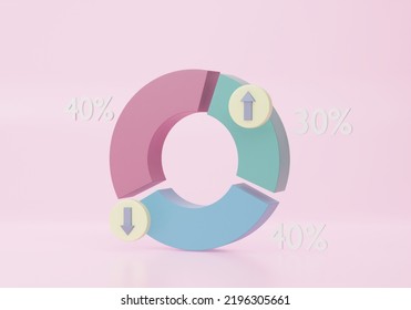 3d Render Chart Percentage Proportion Icon Stock Illustration ...