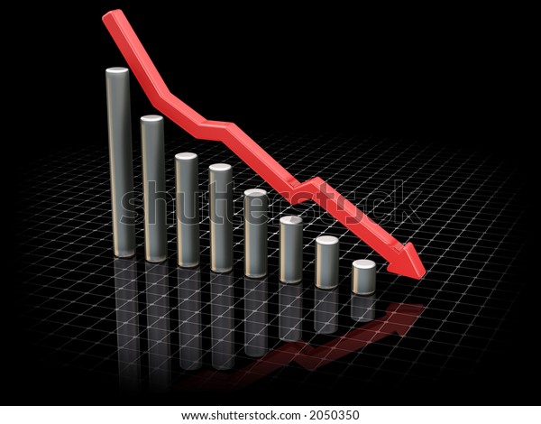 3d Render Chart Showing Falling Profits Stock Illustration 2050350 ...
