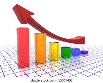 3d Render Chart Showing Rising Profits Stock Illustration 15367402