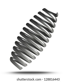 3d Render Chrome Spring Isolated On Stock Illustration 128816443