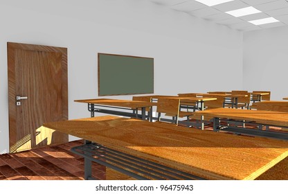3d Render Classroom Interior Stock Illustration 96475943 | Shutterstock