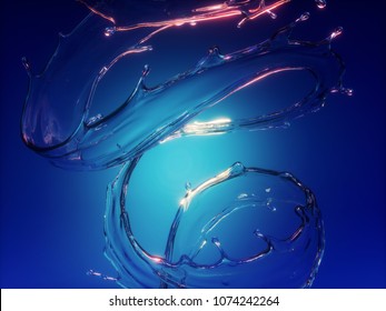 3d Render Clear Splash Water Spiral Stock Illustration 1074242264 ...