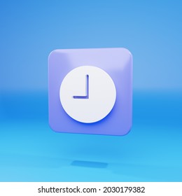 3d Render Clock Icon Blue Background Stock Illustration 2030179382 ...
