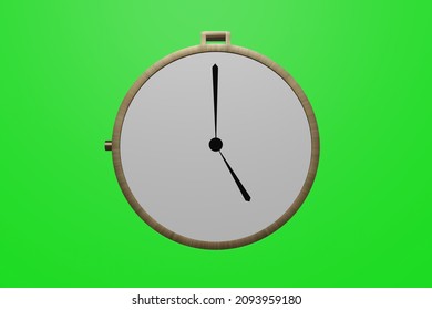 3d Render Clock Showing 5pm Green Stock Illustration 2093959180 ...