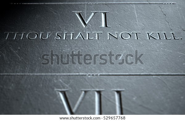 3d Render Closeup Ten Commandments Etched Stock Illustration 529657768 ...