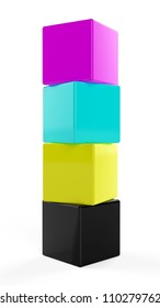 3d Render Cmyk Cubes On White Stock Illustration 110279762 | Shutterstock
