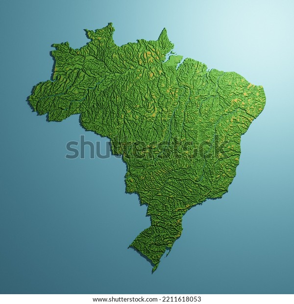 3d Render Color Relief Map Country Stock Illustration 2211618053 ...