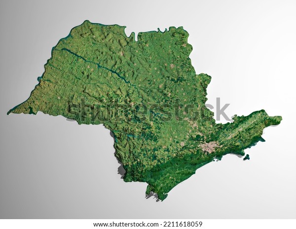 3d Render Color Relief Map State Stock Illustration 2211618059 ...