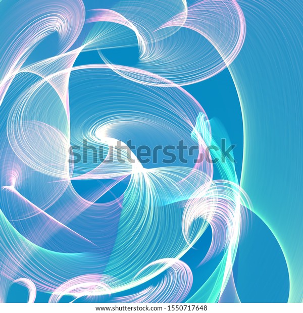 3d Render Colour Lines On Blue Stock Illustration 1550717648 | Shutterstock
