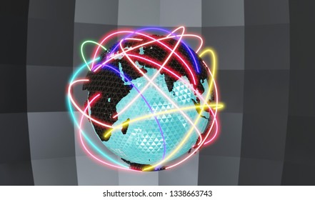 3d Render Communication Concept World Without Stock Illustration ...
