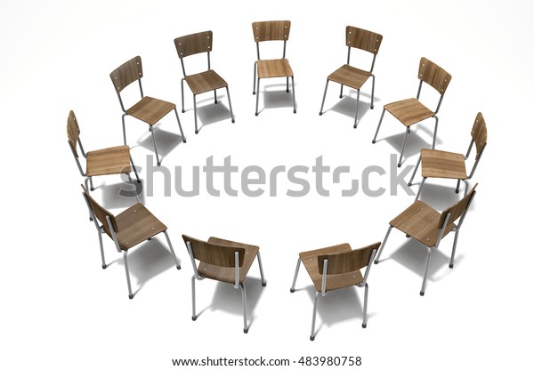 3d Render Concept Group Chairs Circular Stock Illustration 483980758 ...