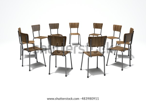 3d Render Concept Group Chairs Circular Stock Illustration 483980911 ...