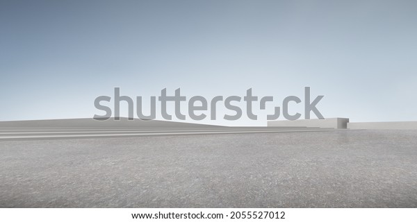3d Render Concrete Block Building Shape Stock Illustration 2055527012 ...