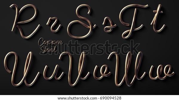 3d Render Copper Font Letters Made Stock Illustration 690094528