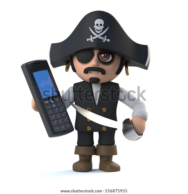 3d Render Crazy Cartoon Pirate Captain Stock Illustration 556875955 ...