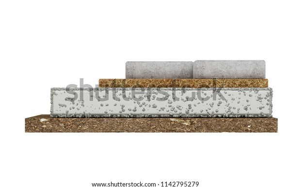 3d Render Cross Section Lock Paving Stock Illustration 1142795279 ...