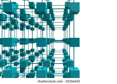 3d Render Cubes Connections Stock Illustration 35356453 | Shutterstock