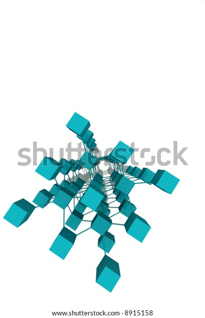 3d Render Cubes Connections Stock Illustration 8915158 | Shutterstock