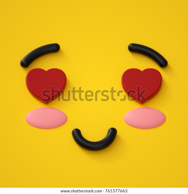 3d Render Cute Face Adorable Smile Stock Illustration 761377663 ...