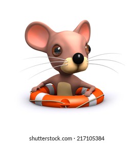 3d Render Funny Cartoon Mouse Floating Stock Vector (Royalty Free ...