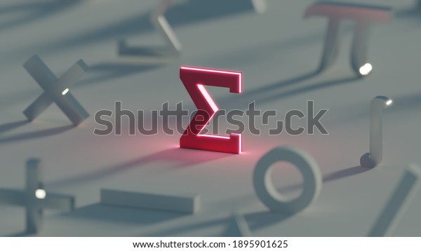 3d Render Dark Red Sigma Symbol Stock Illustration 1895901625 ...