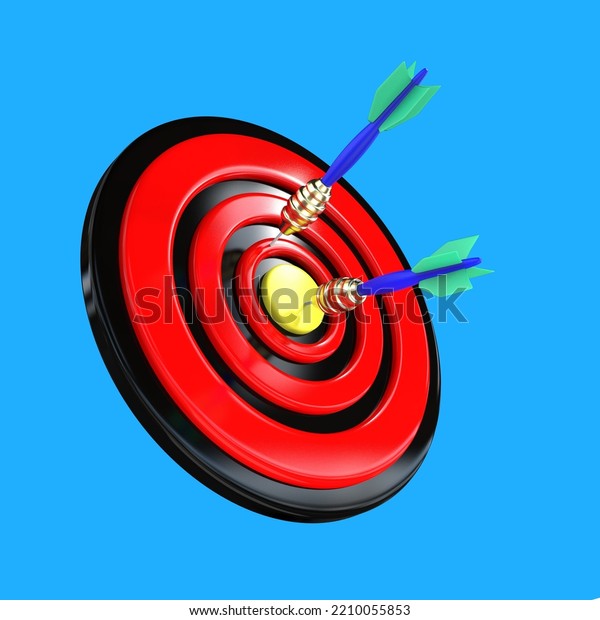 3d Render Dart Board Target Board Stock Illustration 2210055853 ...