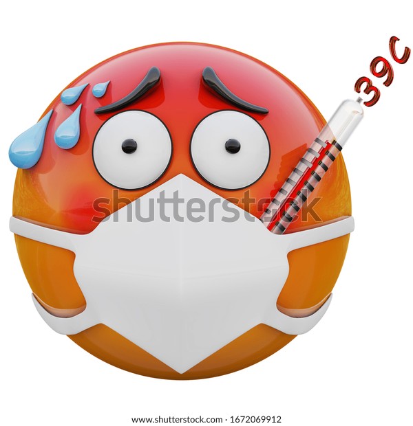 3d Render Deadly Sick Yellow Emoji Stock Illustration 1672069912