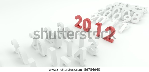 3d Render Depicting New Year 2012transition Stock Illustration 86784640 ...
